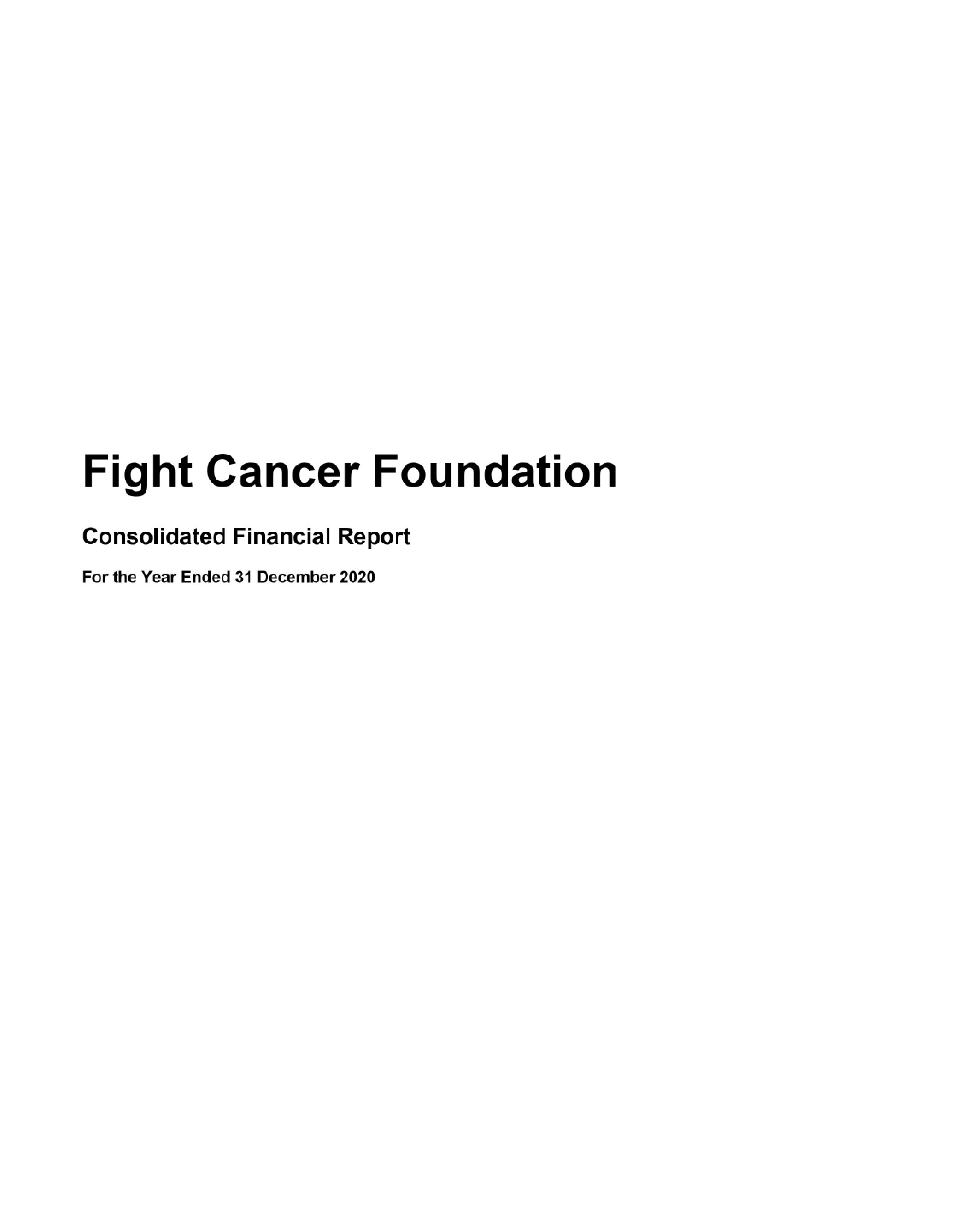 Annual Reports | Fight Cancer Foundation